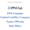 PPM Template for LLC Equity Offering – Rule 506(c) - Private Placement ...
